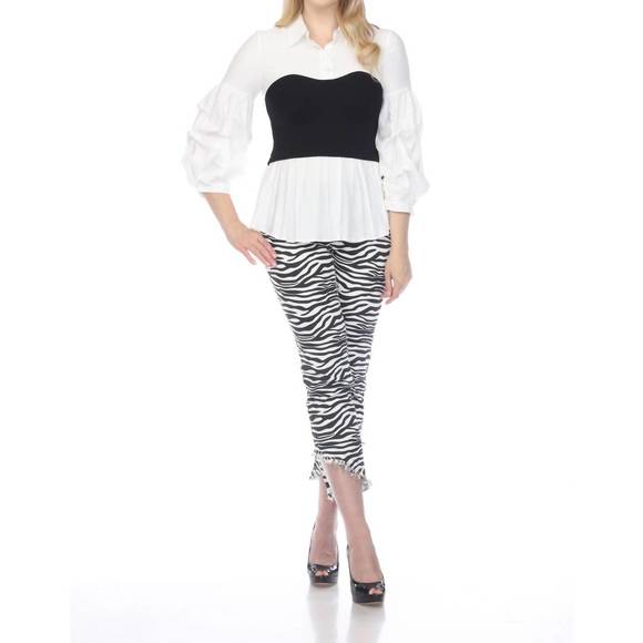 AZI | Tops | New Azi Laila Corset Blouse With Ruffle Bottom In Black ...